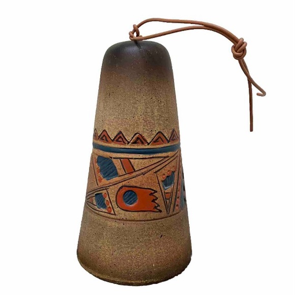 Accents | Vintage Native American Pottery Bell Handpainted Engraved ...